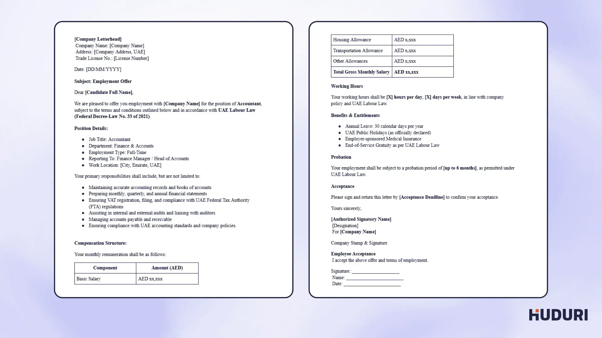 Offer Letter Sample UAE (2026)
