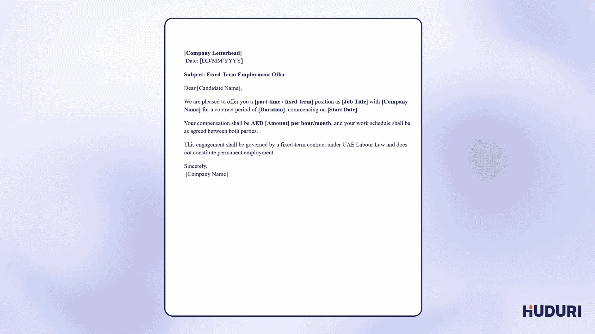 Offer Letter Sample UAE (2026)