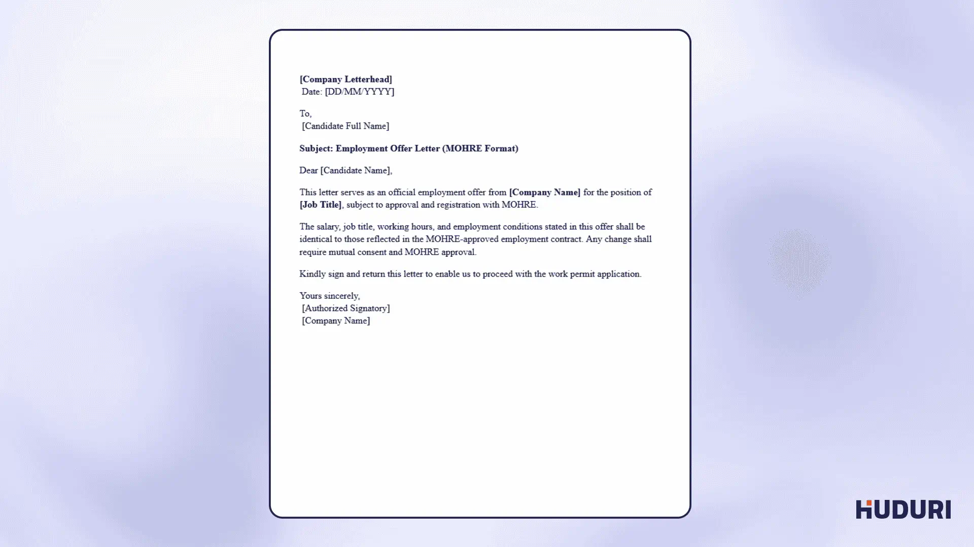 Offer Letter Sample UAE (2026)
